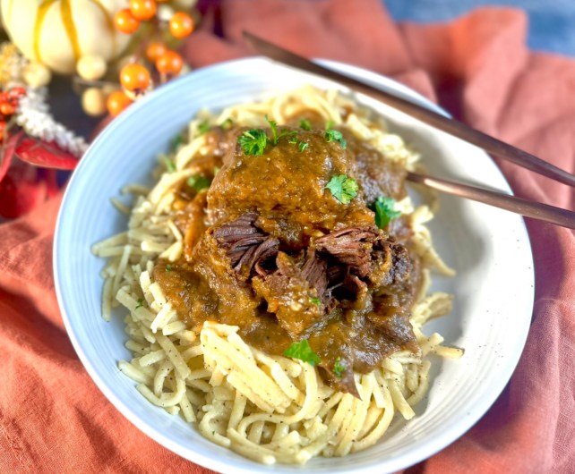 Slow Roasted Sunday Beef & Noodles - Saturday Dinners with Ang